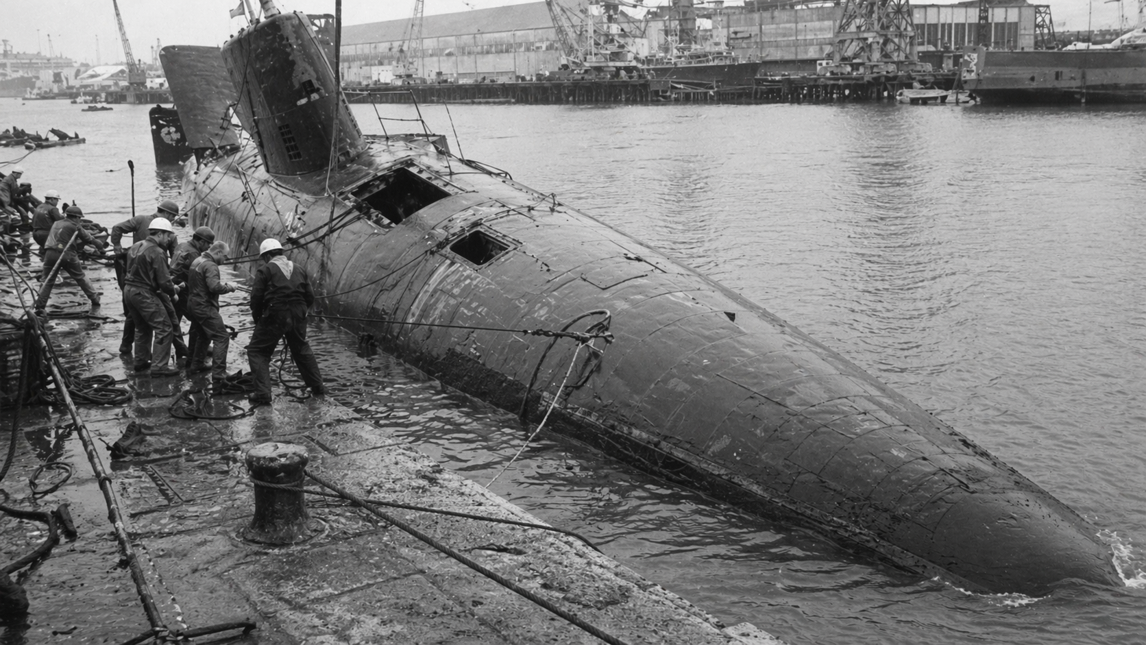 The nuclear submarine that sank at the pier while workers went to dinner