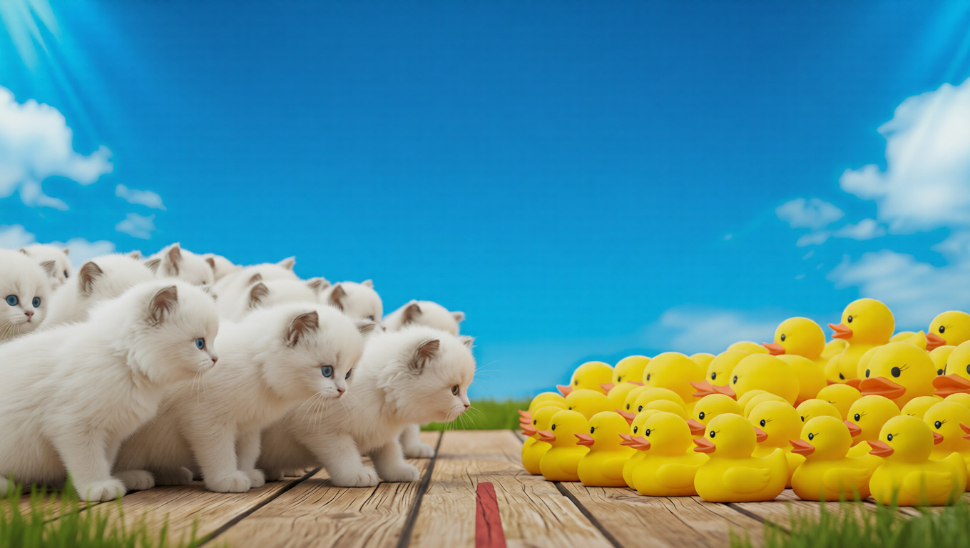 Kittens meet ducks: A cute encounter