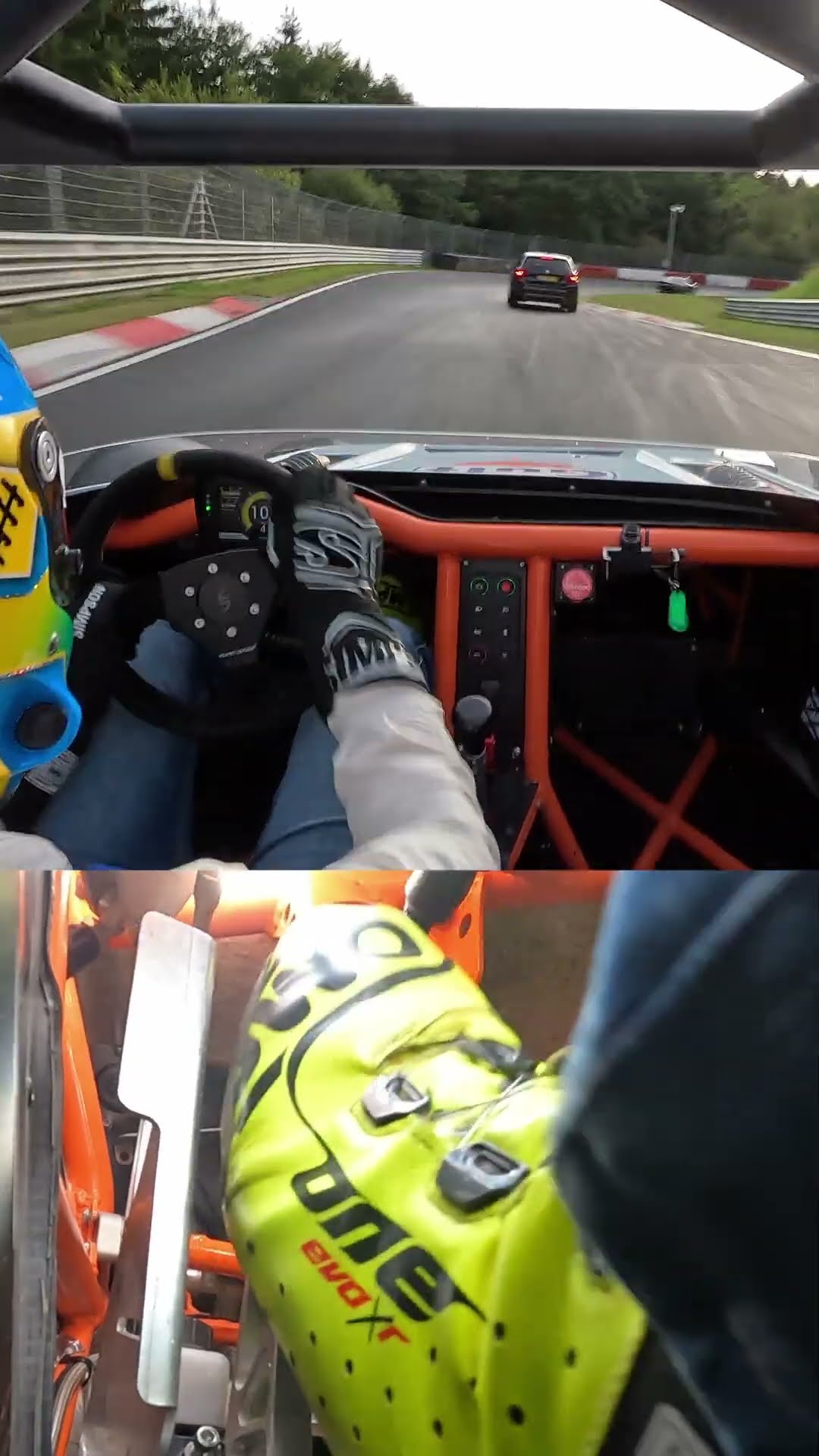 595kg track car catching up heavier cars on Nürburgring race track