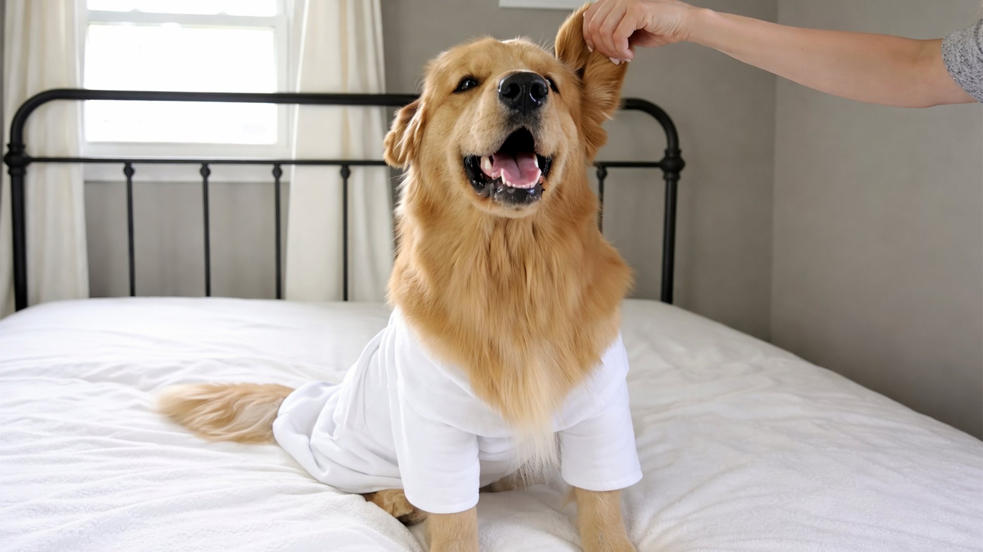 My dog thinks he owns this spa