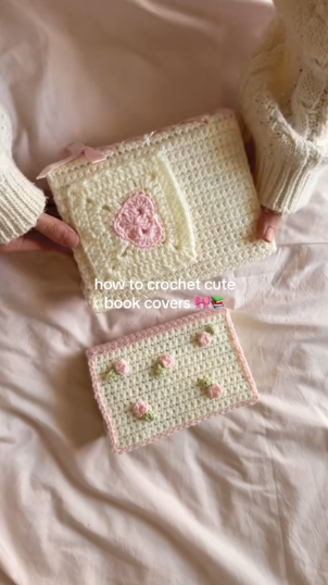 Crochet cute book covers for any size