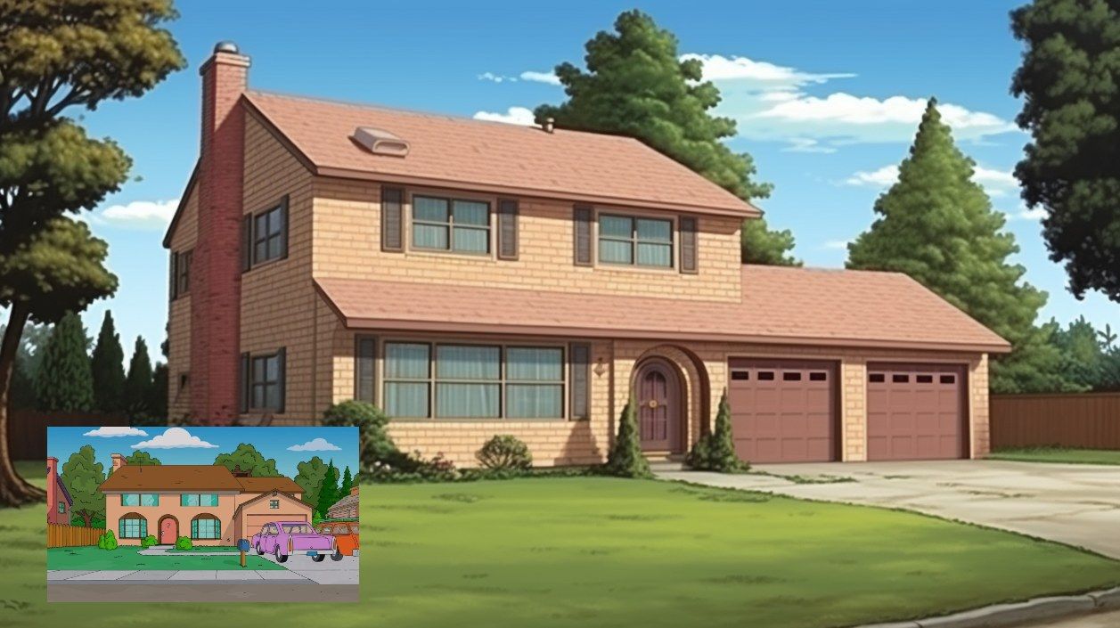 Cartoon houses reimagined as real buildings