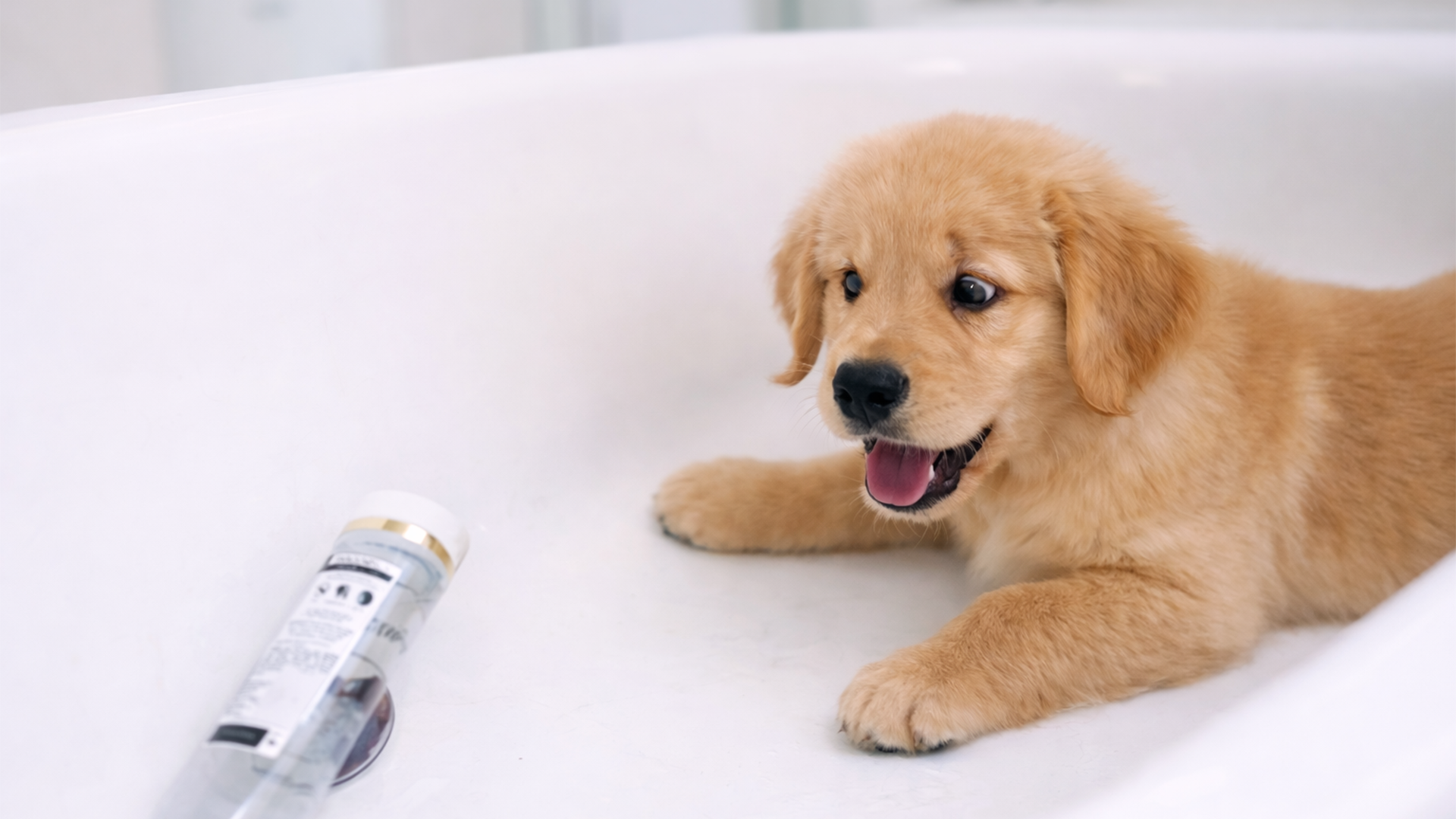 My puppy got scared of shampoo