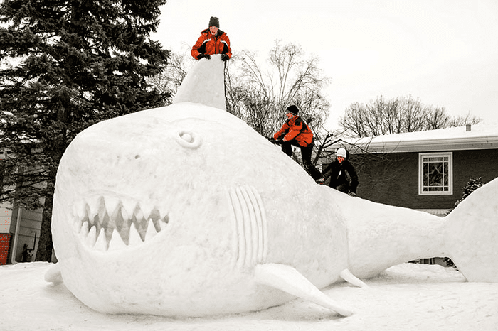 Snow sculpture renaissance: Taking snowman building to a whole new level
