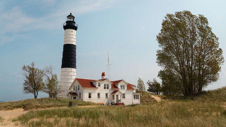 Big Sable Point Lighthouse undergoing restoration