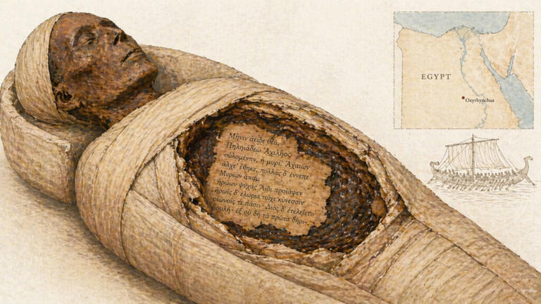 Archaeologists found a copy of the Iliad stuffed inside an ancient ...