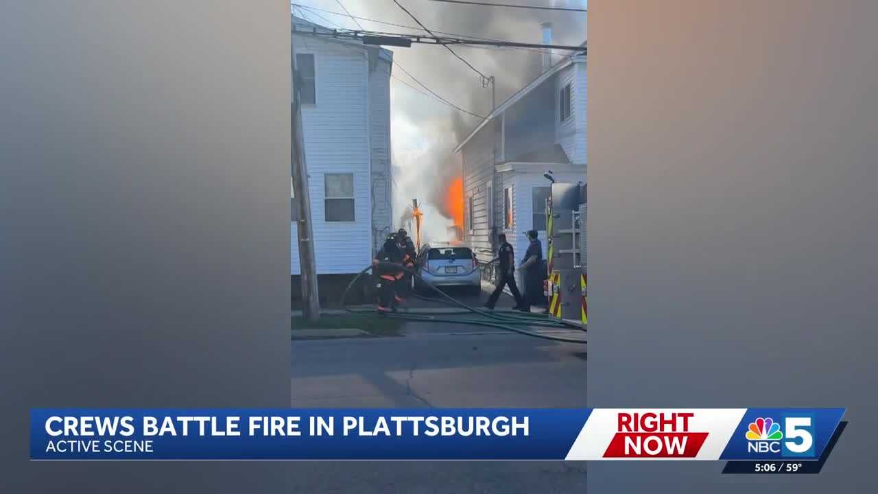 Crews battle house fire in Plattsburgh