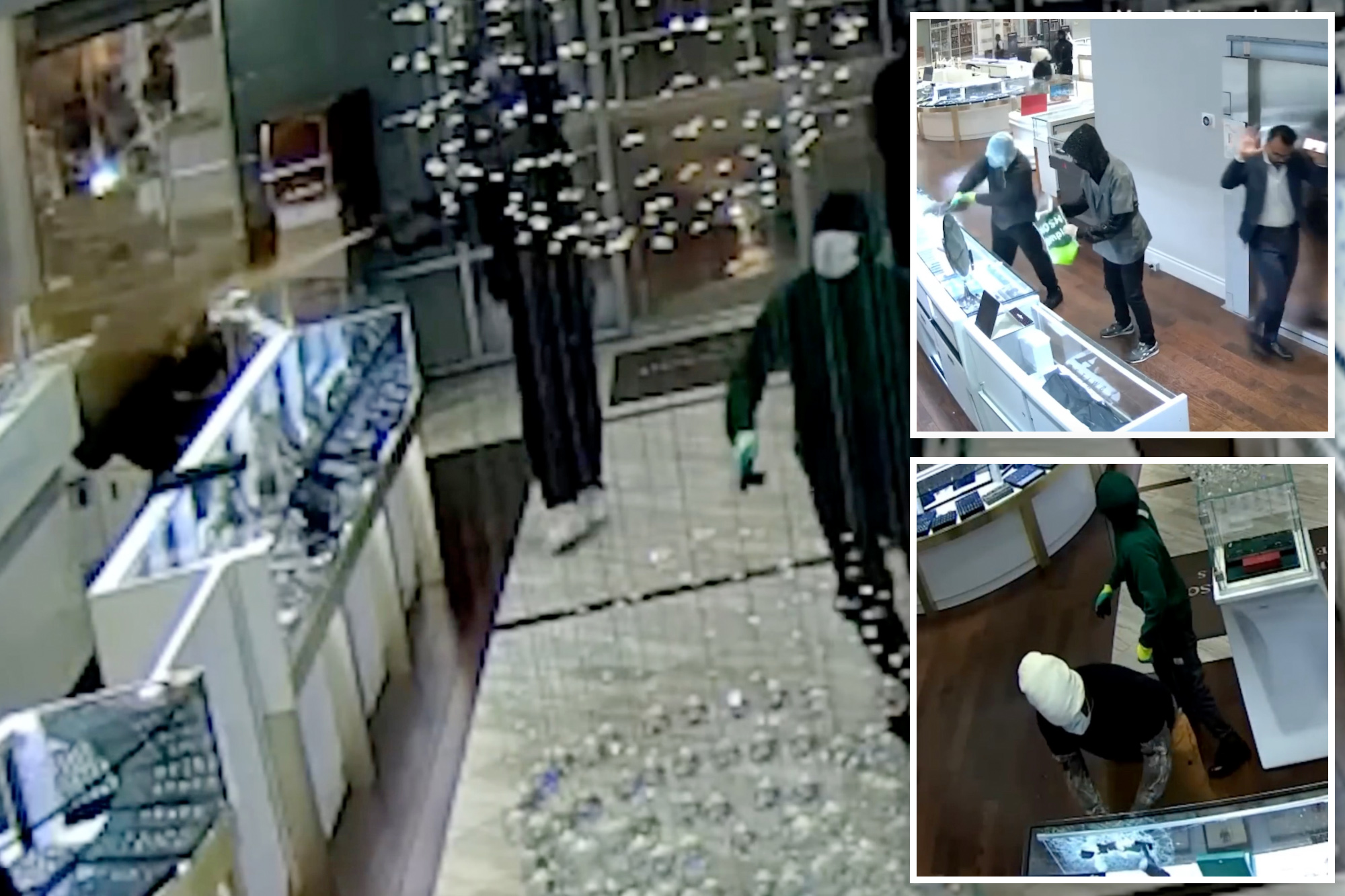 Moment hammer-wielding masked thieves raid Texas jewelry store in 'mob ...