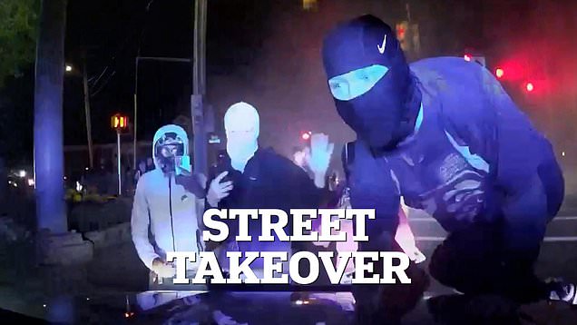 2025: Large crowds take over street and block cars to perform stunts