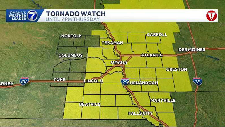 Omaha weather: Tornado warning issued for parts of eastern Nebraska