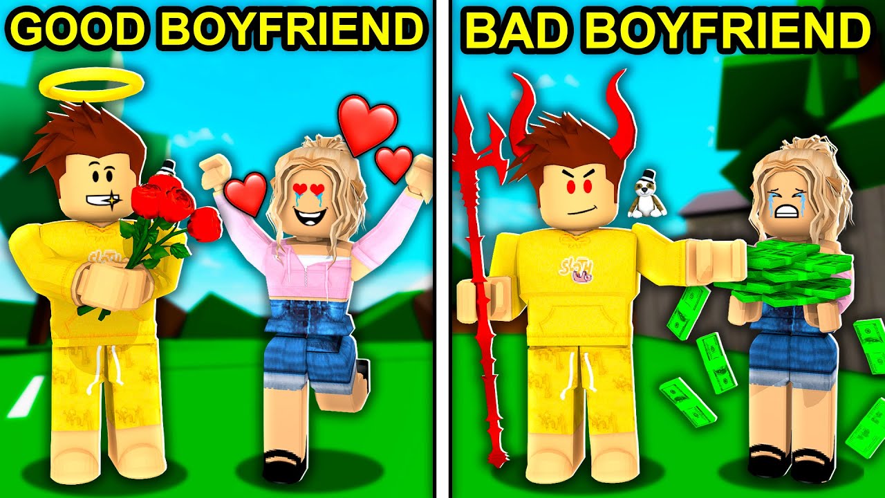 Good boyfriend versus bad boyfriend in Roblox Brookhaven