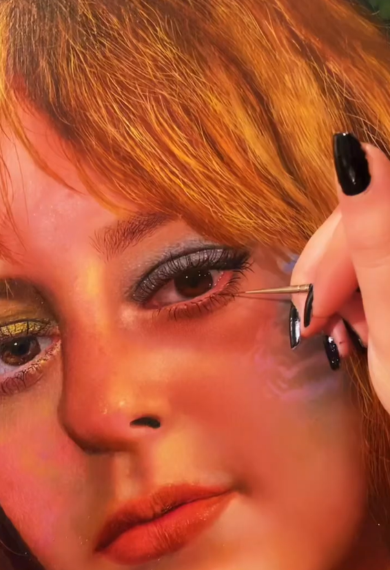 Realistic skin texture techniques in portrait painting