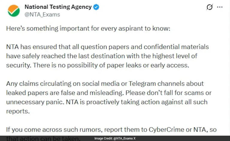 NEET UG 2026 exam: NTA issues warning over fake paper leak claims on ...