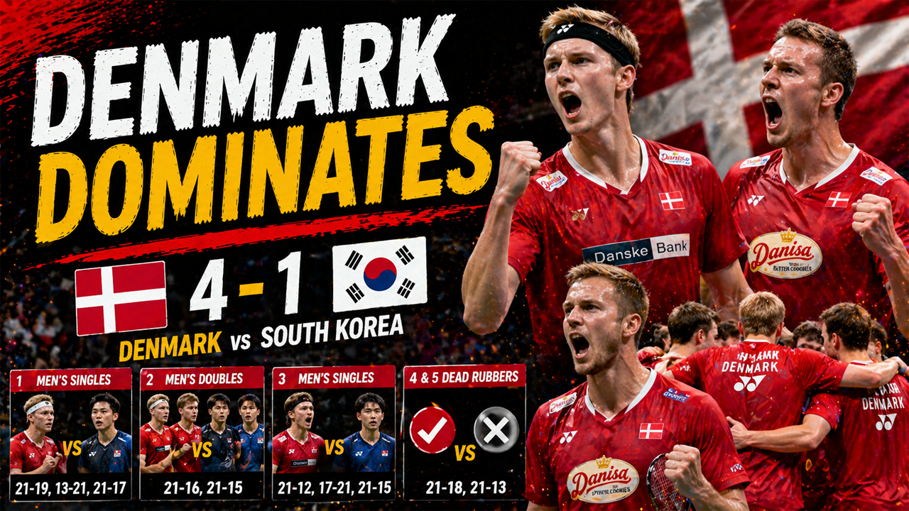 Denmark vs South Korea — Full match breakdown & scores (Thomas Cup 2026)