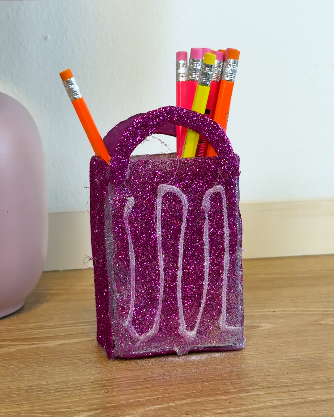 DIY your own glittery pencil holder