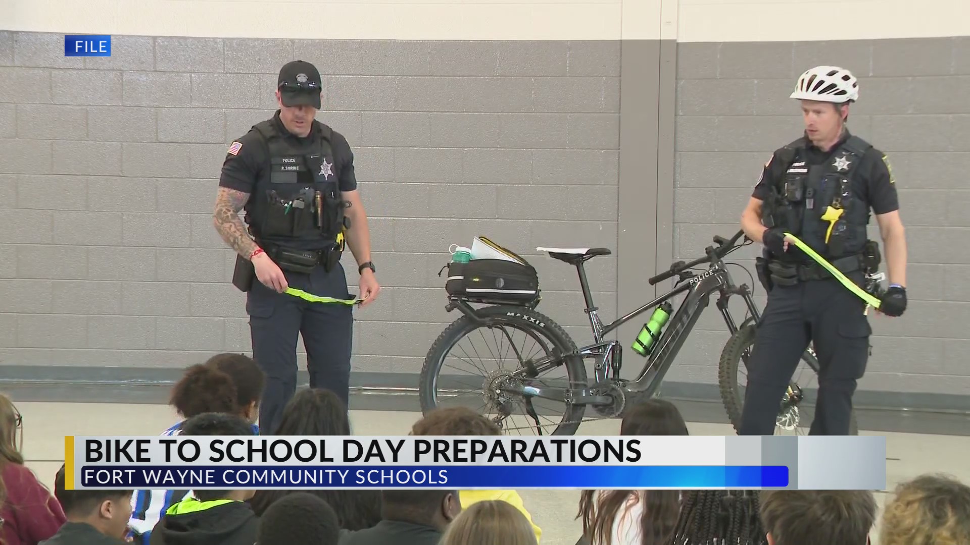 Bike to School Day prep with FWPD