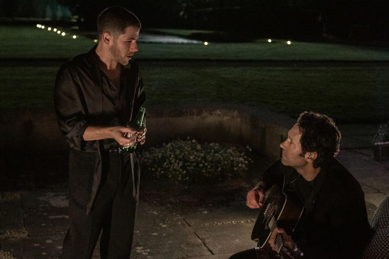 Paul Rudd wows Nick Jonas with an idea for a hit song in "Power Ballad ...