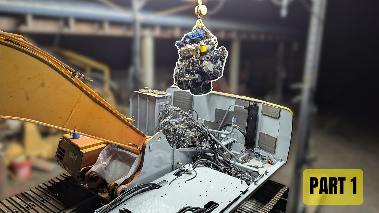 Hitachi EX120 2 engine and hydraulic pump installation step by step part 1