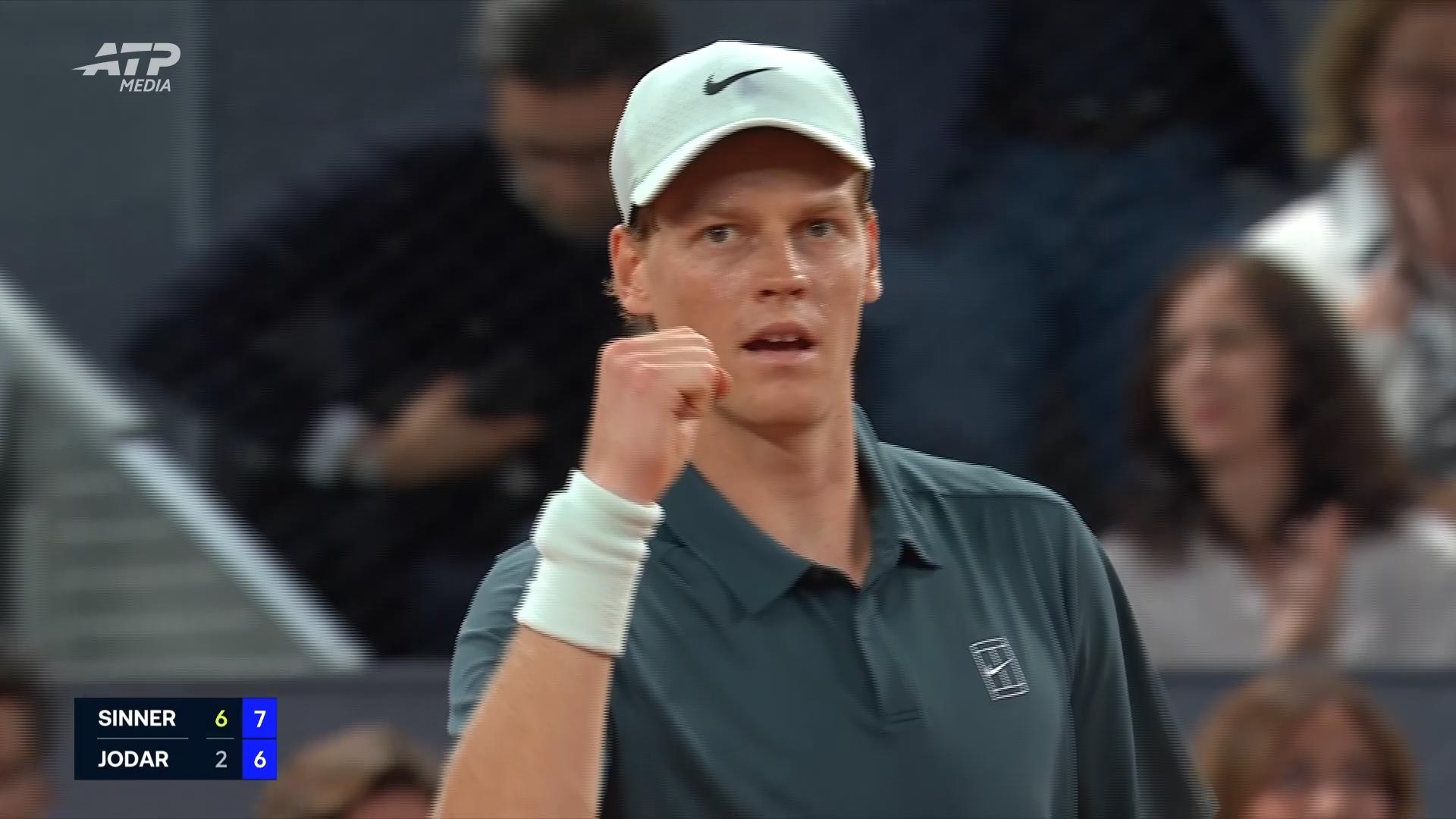 Sinner beats rising star Jodar to book semi-final spot in Madrid