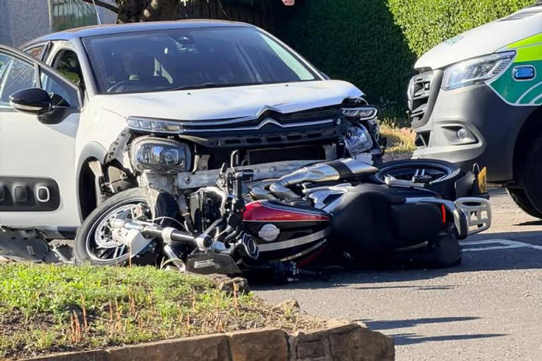 Edinburgh emergency services race to motorbike and car collision on ...