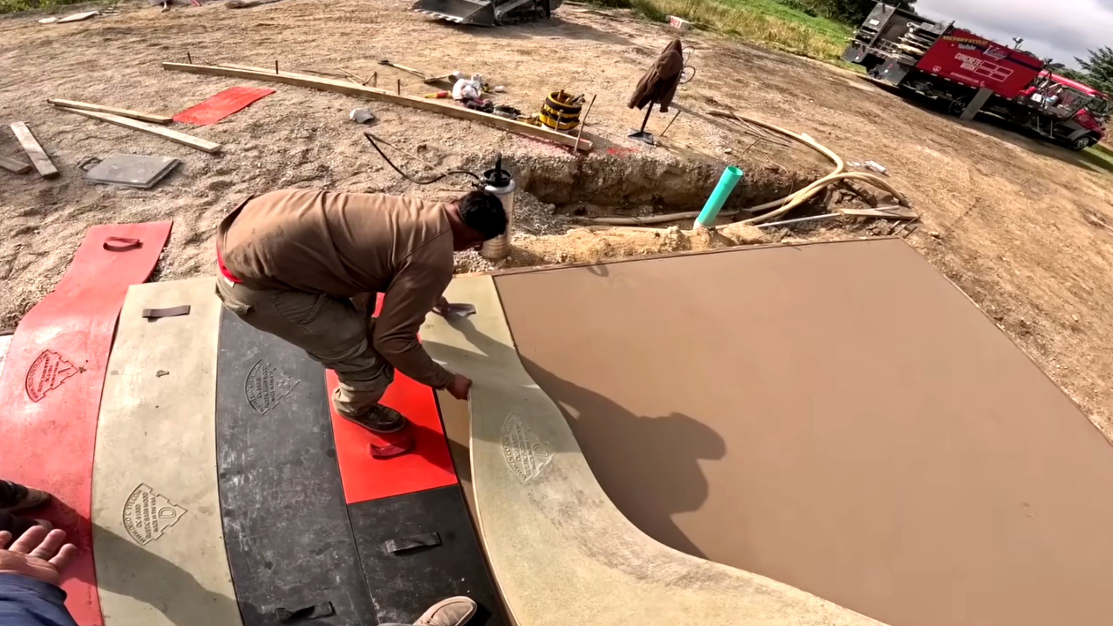 Installing concrete forms on site
