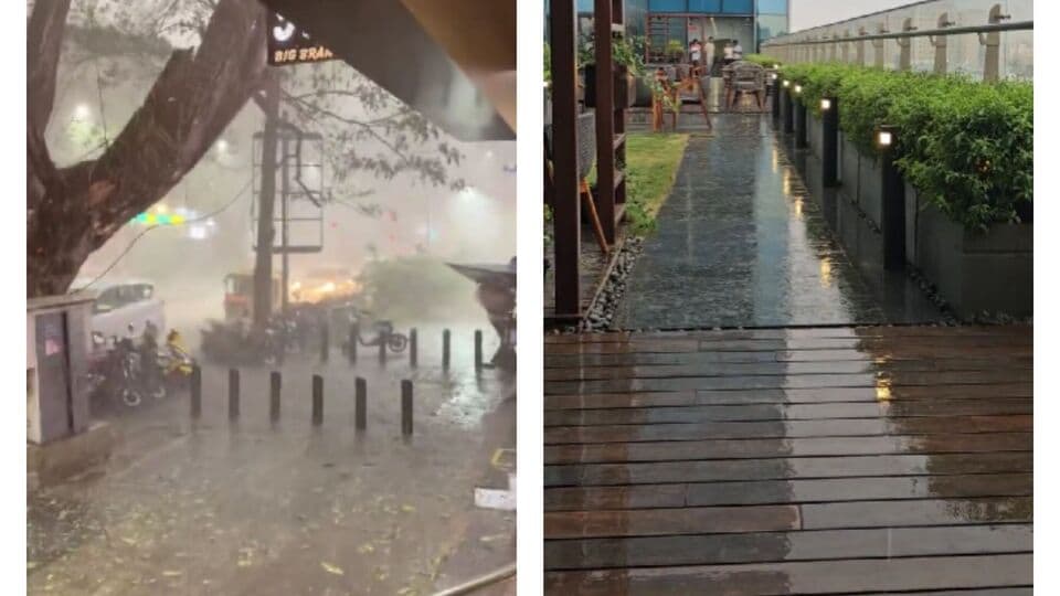 Watch: Rain, thunder and hailstorm hit Bengaluru after days of ...