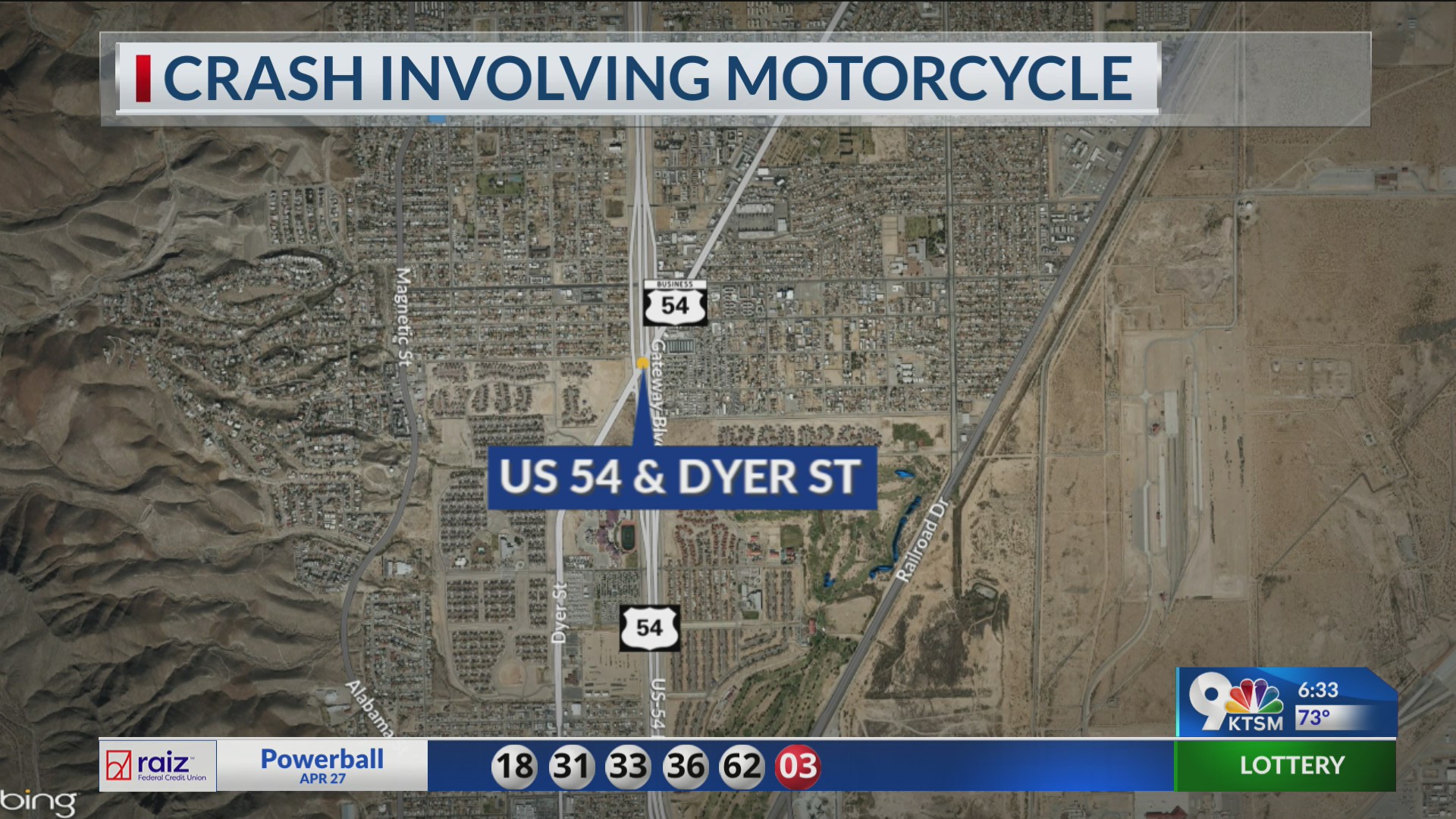 Lanes closed on US-54 after overnight crash