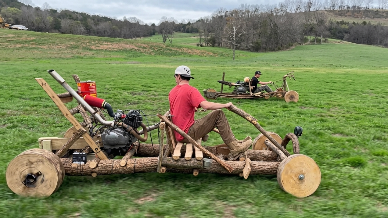 They built cars from wood - and started racing