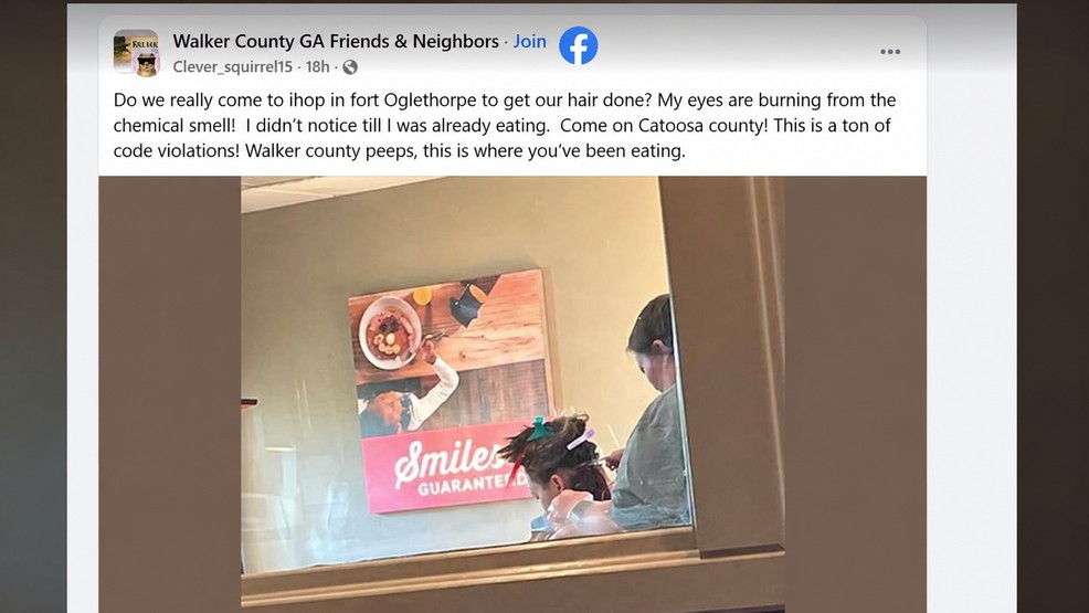 Photo of hair being done inside Georgia IHOP goes viral; no health code ...
