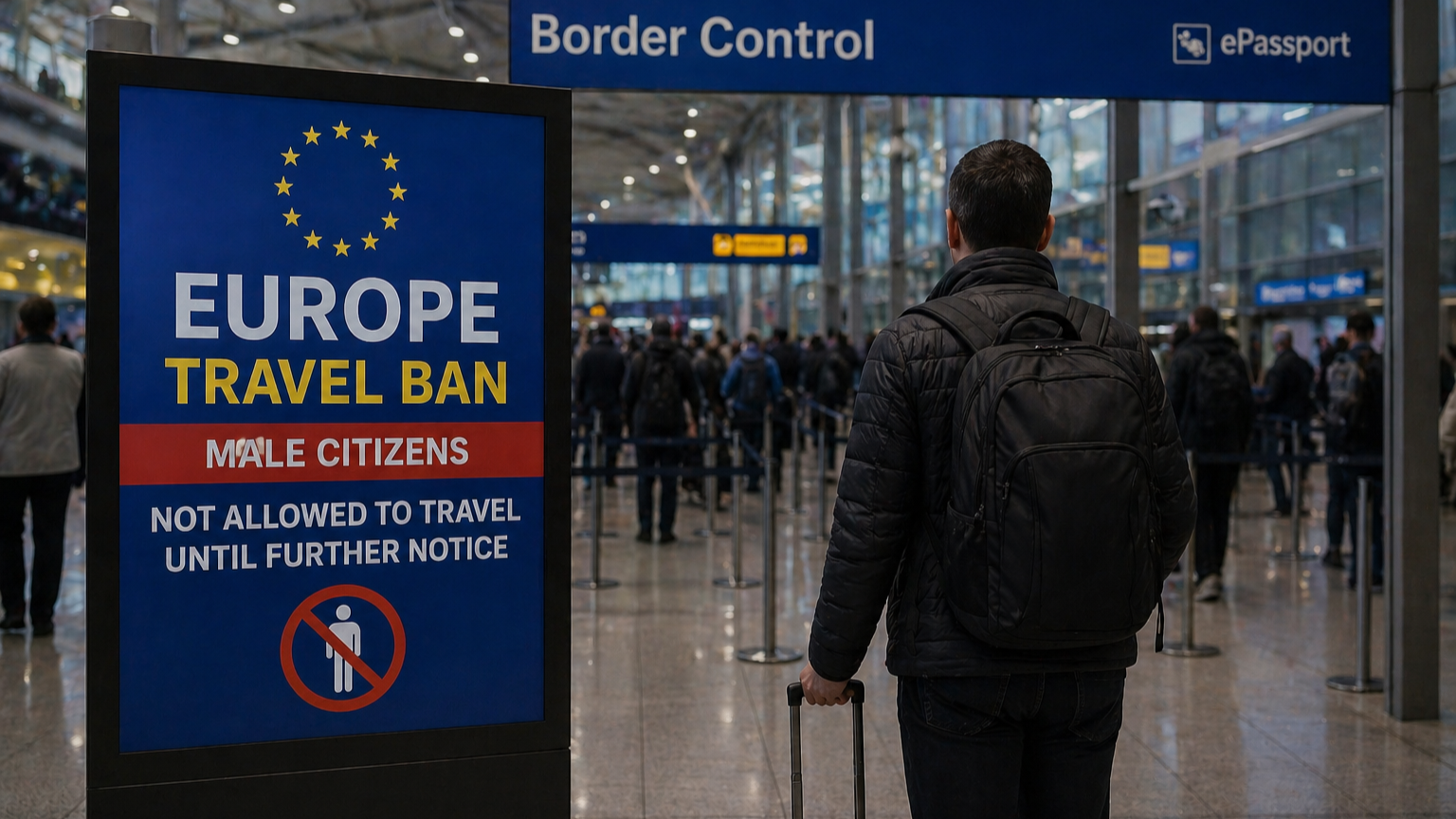 Europe male travel ban announced and war preparations accelerate