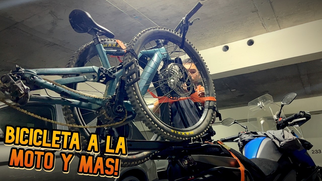 Porta bicicleta para moto! Cómo enrayar, batería portátil, Levo Mullet