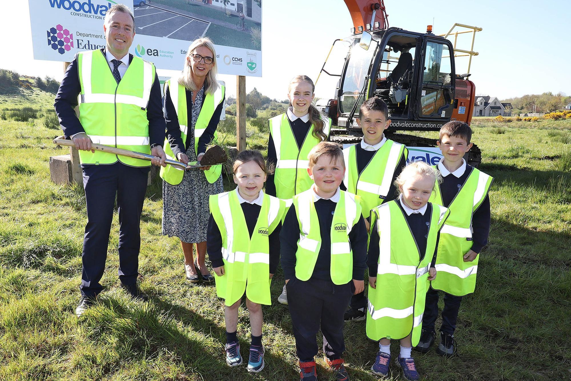 Co Tyrone: Education minister cuts first sod on new £10.8m Edendork ...