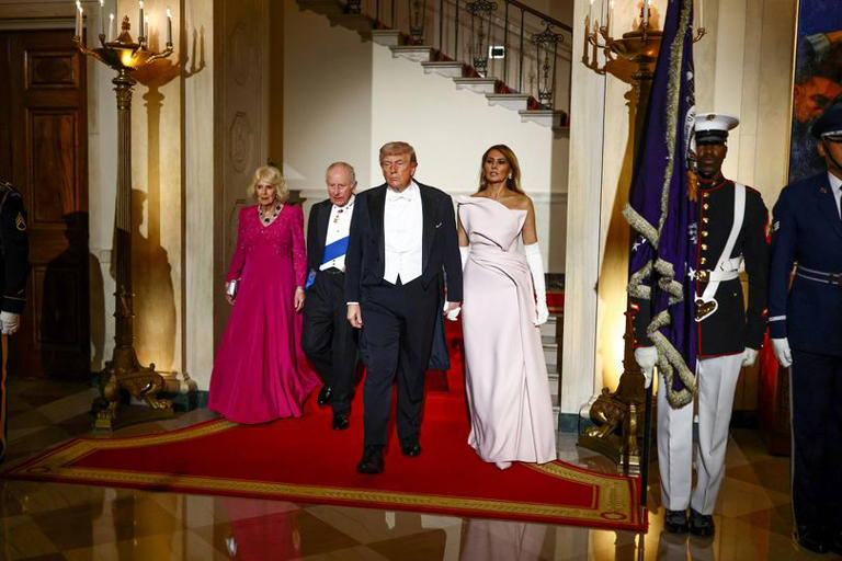 Melania sparks 'Jackie Kennedy' comparisons in pink gown despite ...