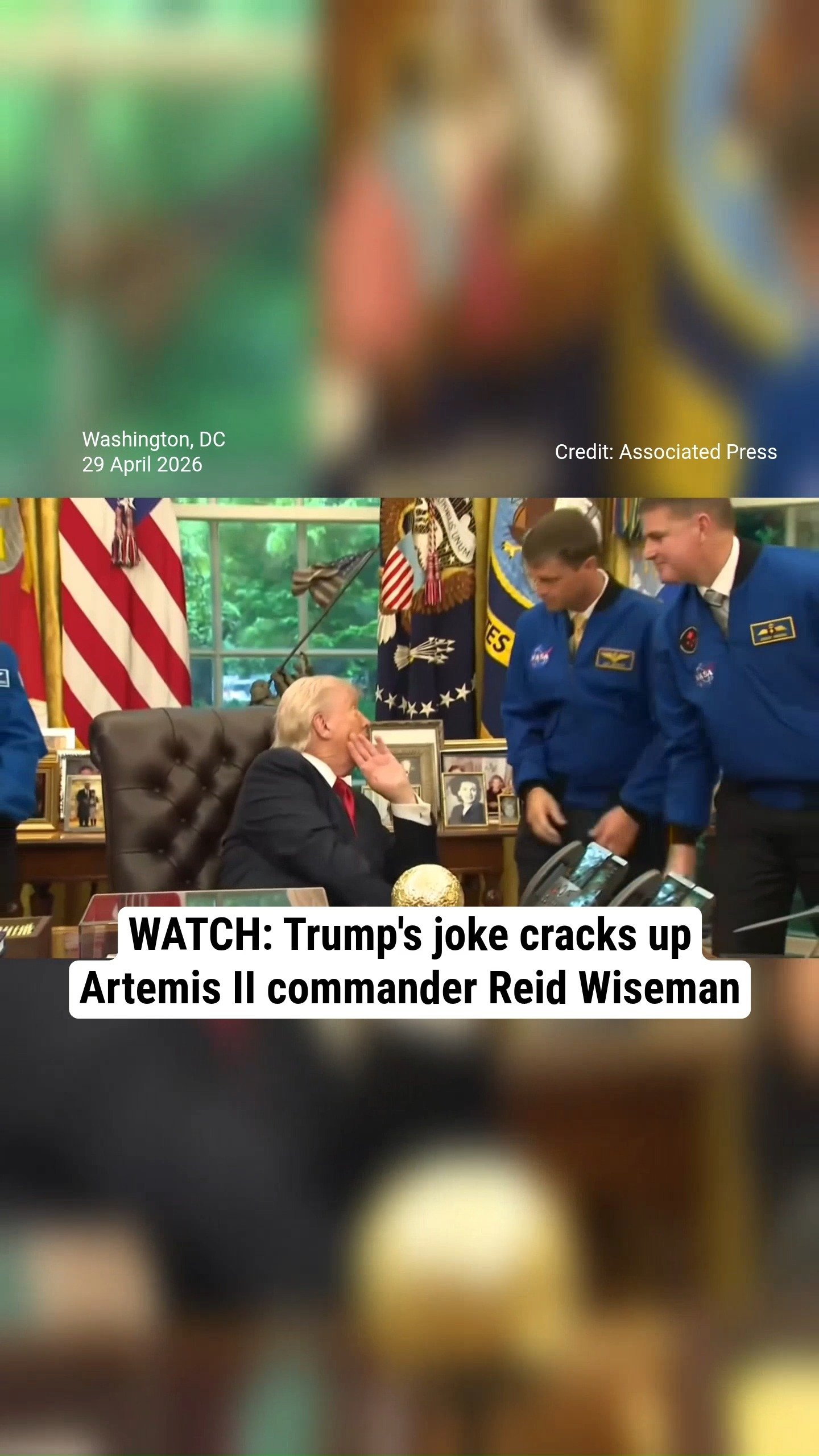 Trump's joke cracks up Artemis II commander Reid Wiseman