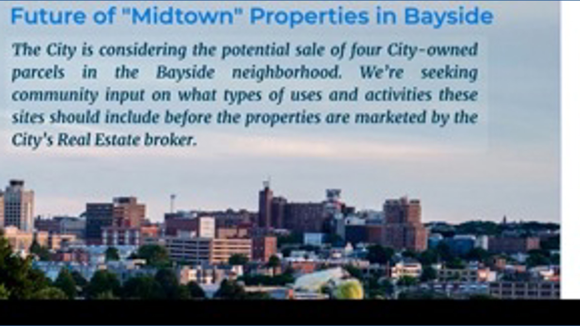 Development survey for Portland's Bayside neighborhood