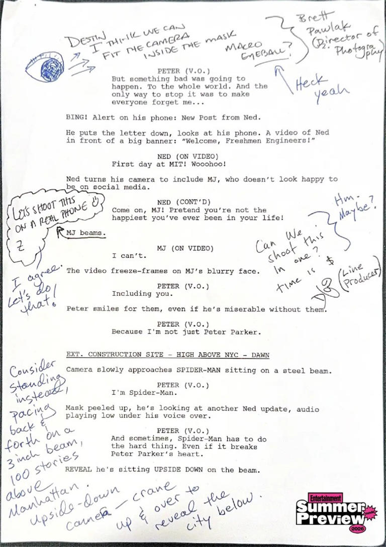 Spider-Man: Brand new day script pages reveal new details about Tom ...