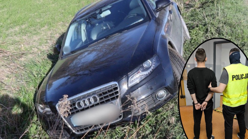 17-latek ukradł samochód i wjechał nim do rowu. Ma też zarzut związany ...
