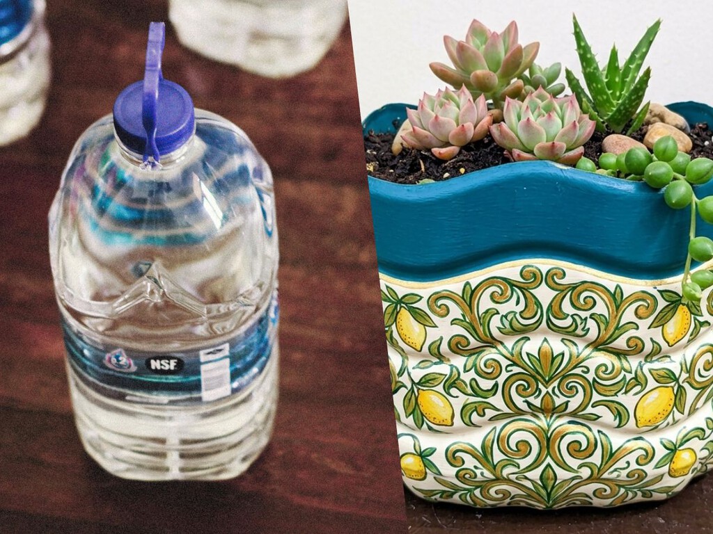 Si tienes garrafones de agua vacías, conviértelas en hermosas macetas ...