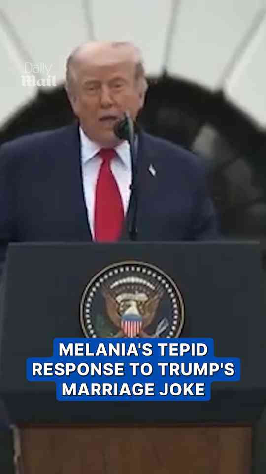 Melania Trump shows muted reaction to Trump’s marriage joke
