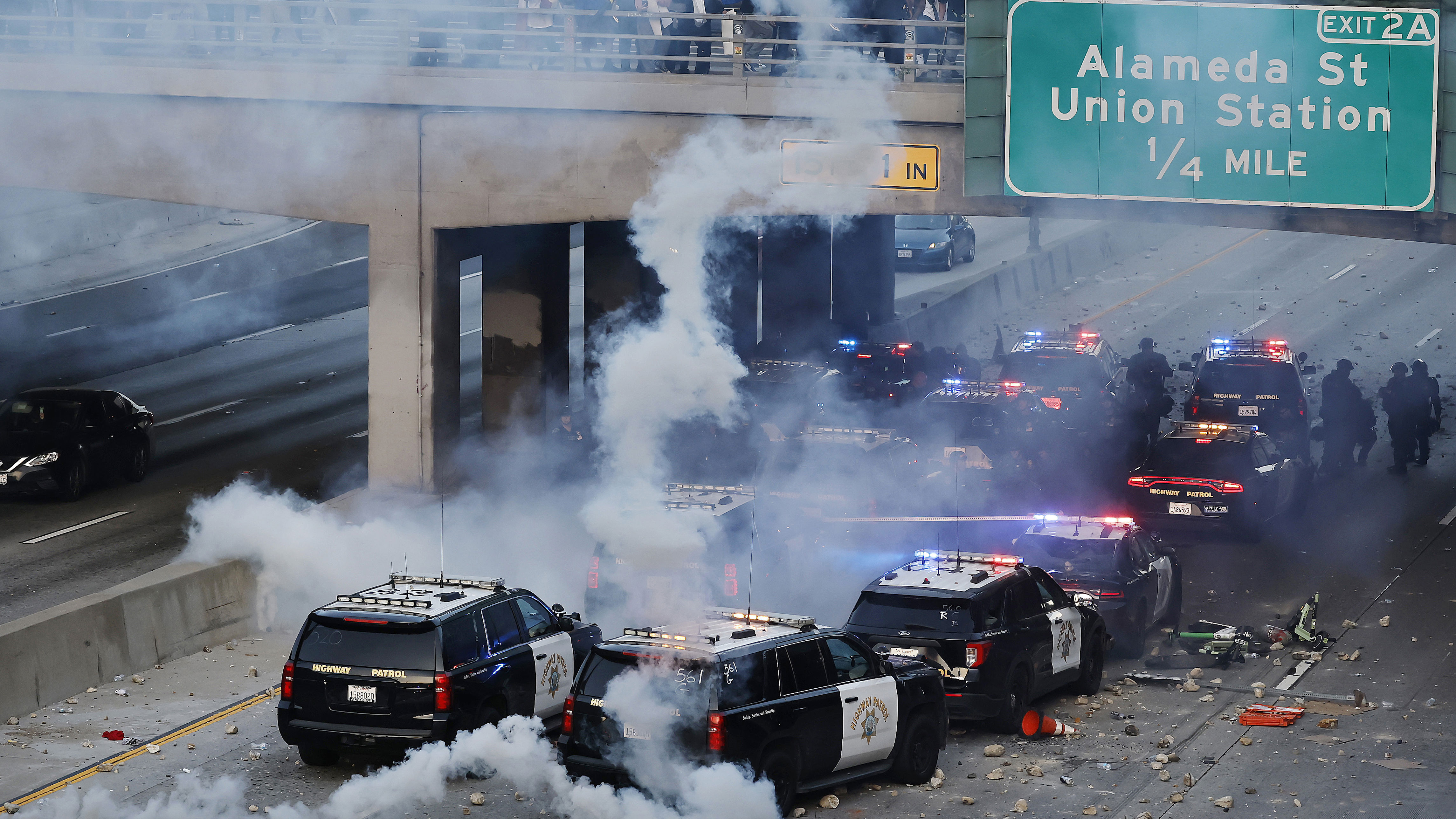 6 accused of throwing rocks at CHP officers, SUV during LA protests ...