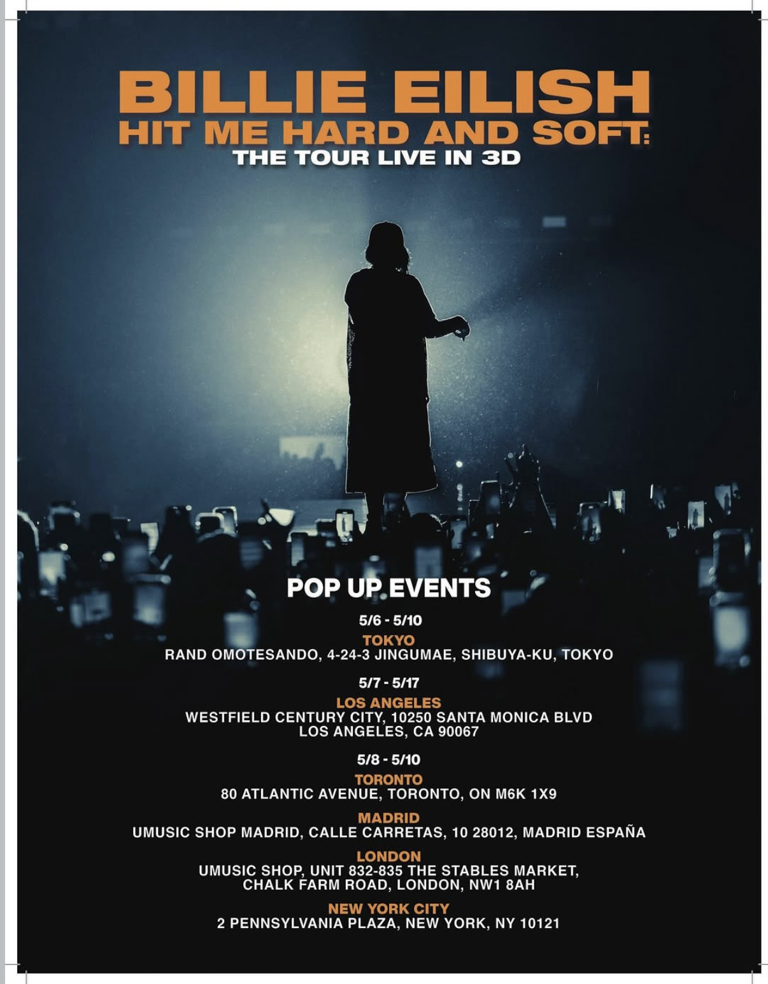 Billie Eilish Hit Me Hard & Soft pop-up, LA