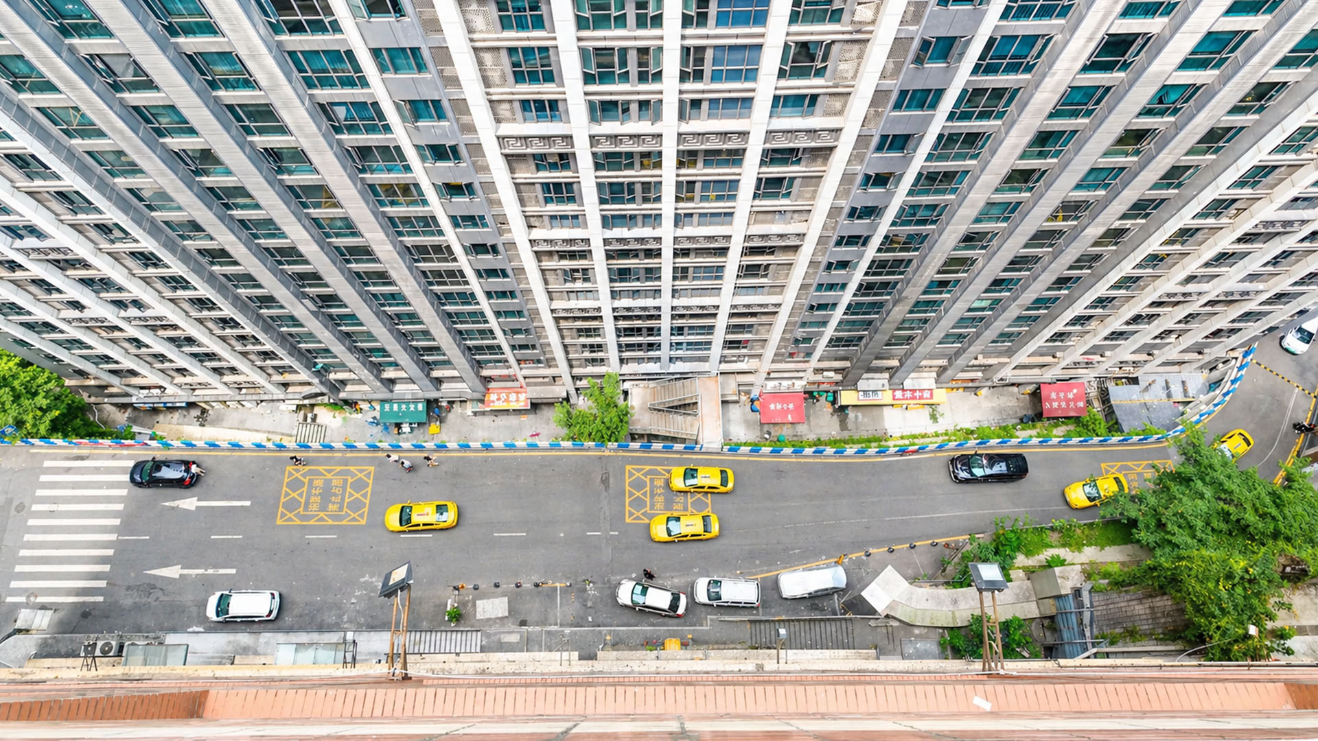A jaw dropping view looking straight down from a massive skyscraper
