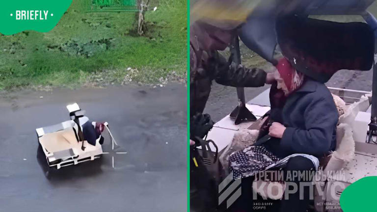 Ukraine war: Robot assists in elderly woman rescue