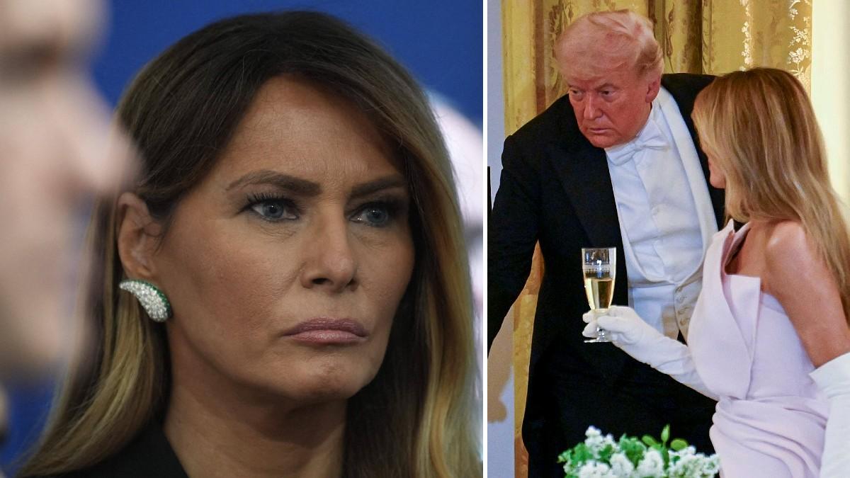 Melania Trump seen swatting away husband Donald's hand in awkward ...