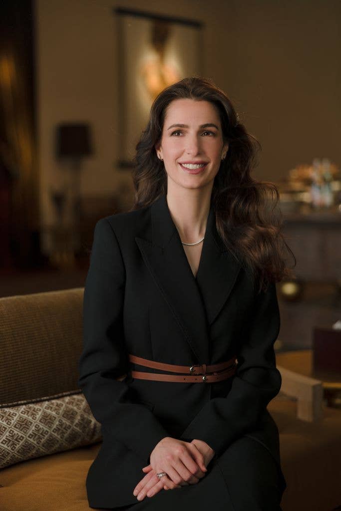 Princess Rajwa shines in 32nd birthday portrait in refined blazer – and ...