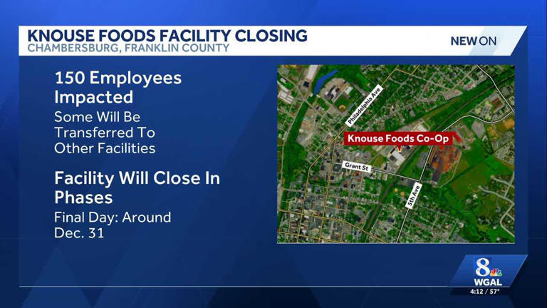 150 employees affected | Knouse Foods announced it will close its ...