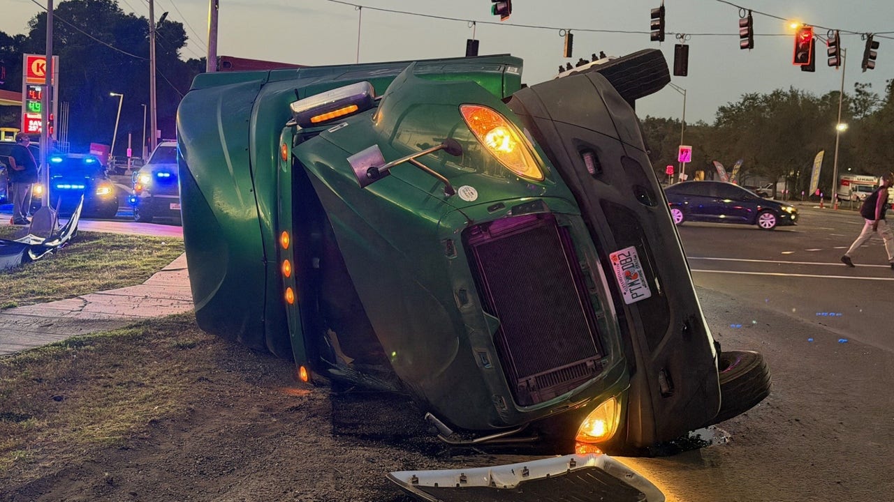 Semi-truck overturns on US-301, causes early morning delays: FHP