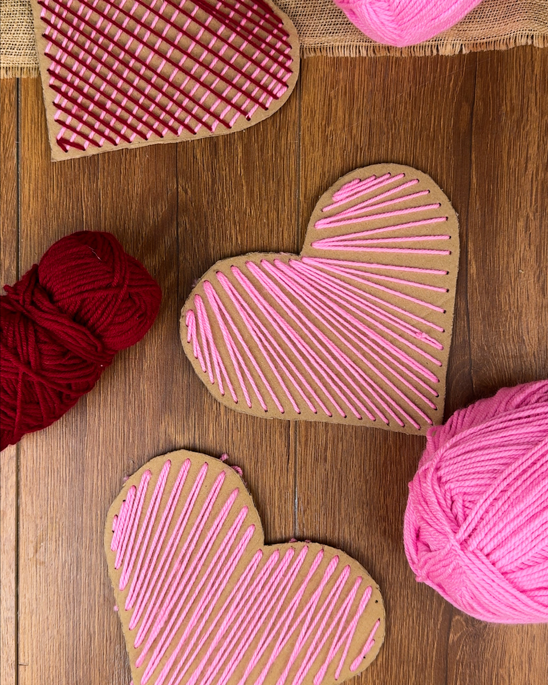 A handmade embroidered heart on cardboard💝