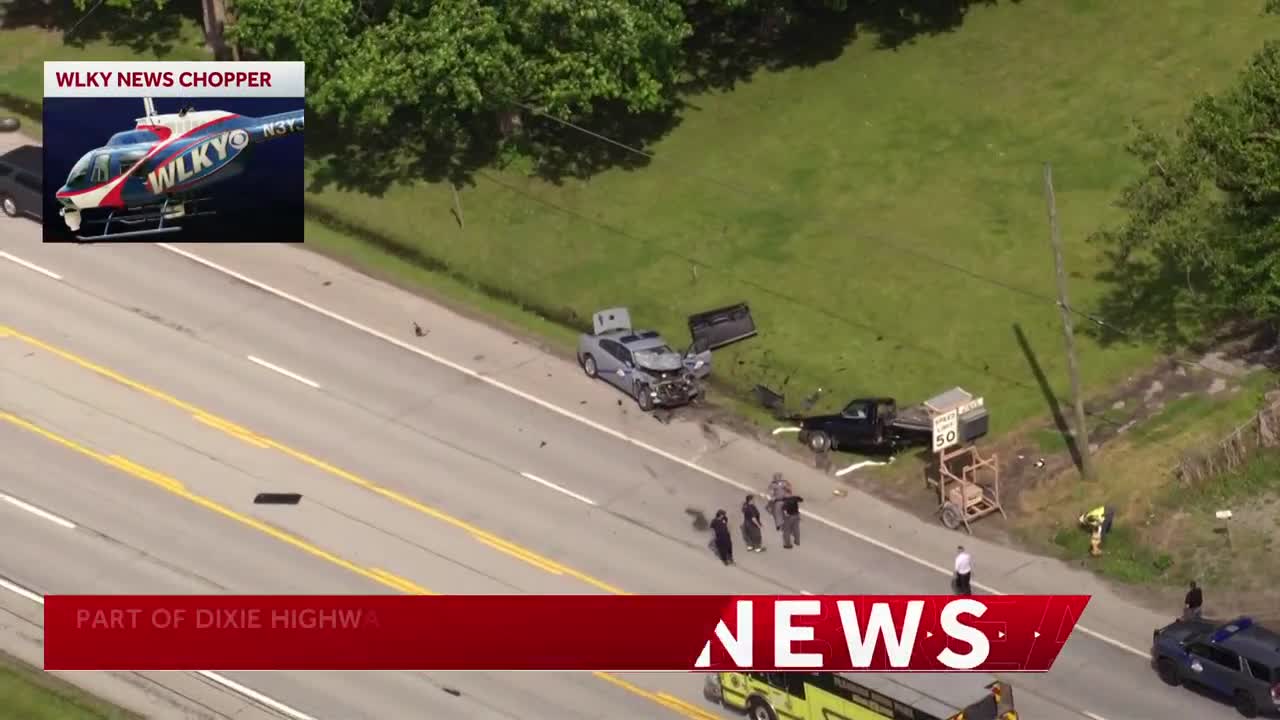 Crash involving KSP trooper shuts down portion of Dixie Highway