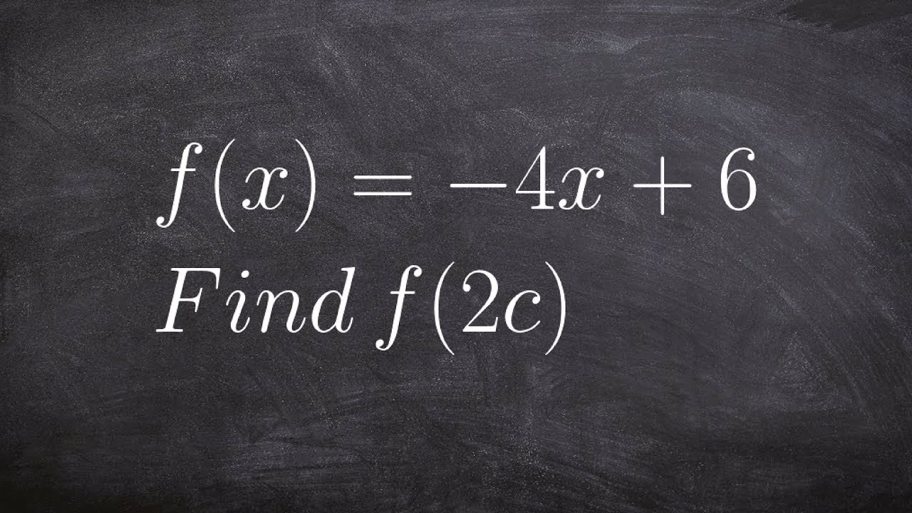 Learn how to evaluate a linear function